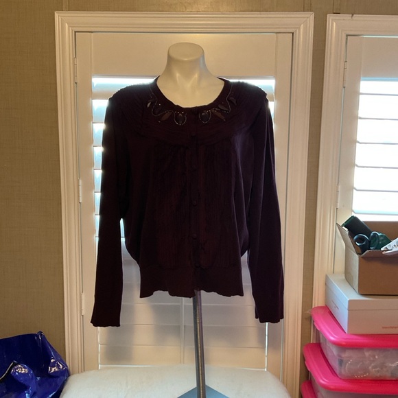 Alex Marie | Sweaters | Alex Marie Deep Purple Knit Cardigan | Poshmark
